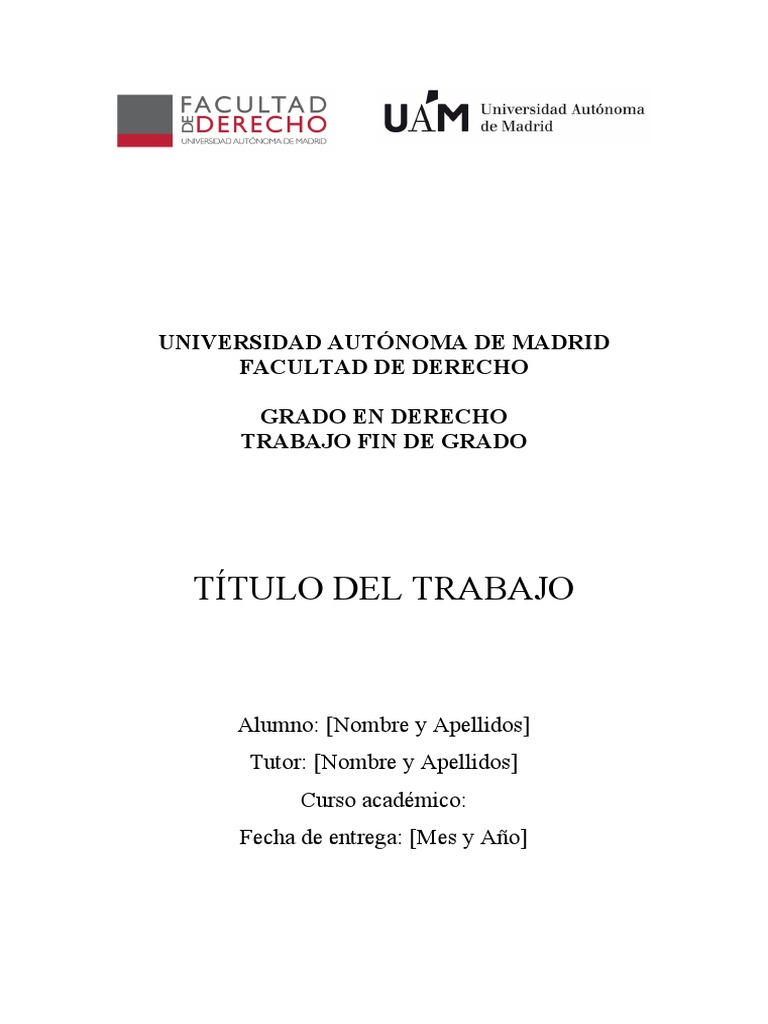 Plantilla TFG Derecho UAM | PDF