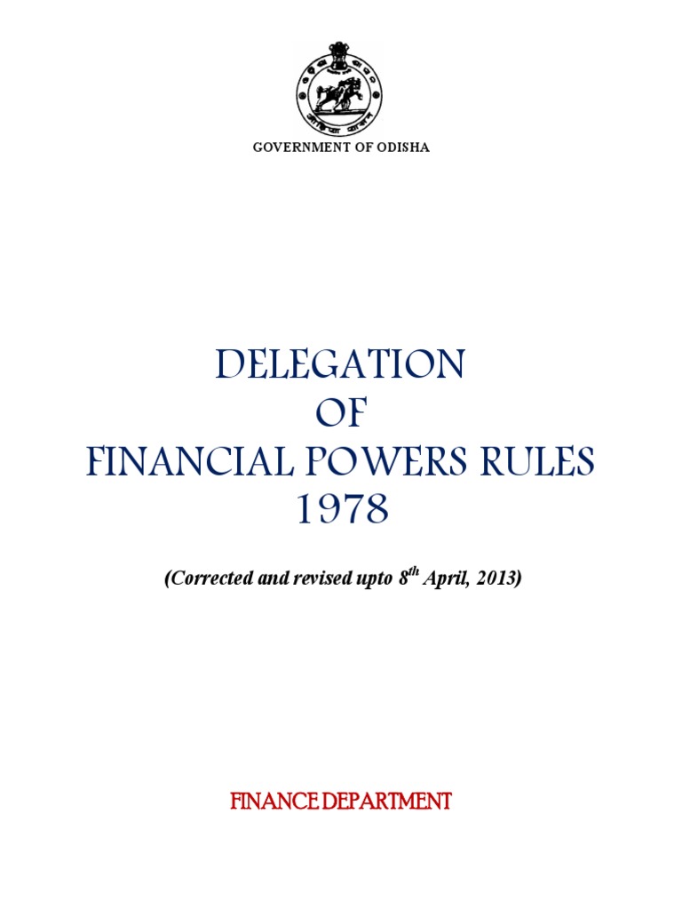Delegation-Of-Financial Powers Rules 1978 April 2013 Final | PDF ...