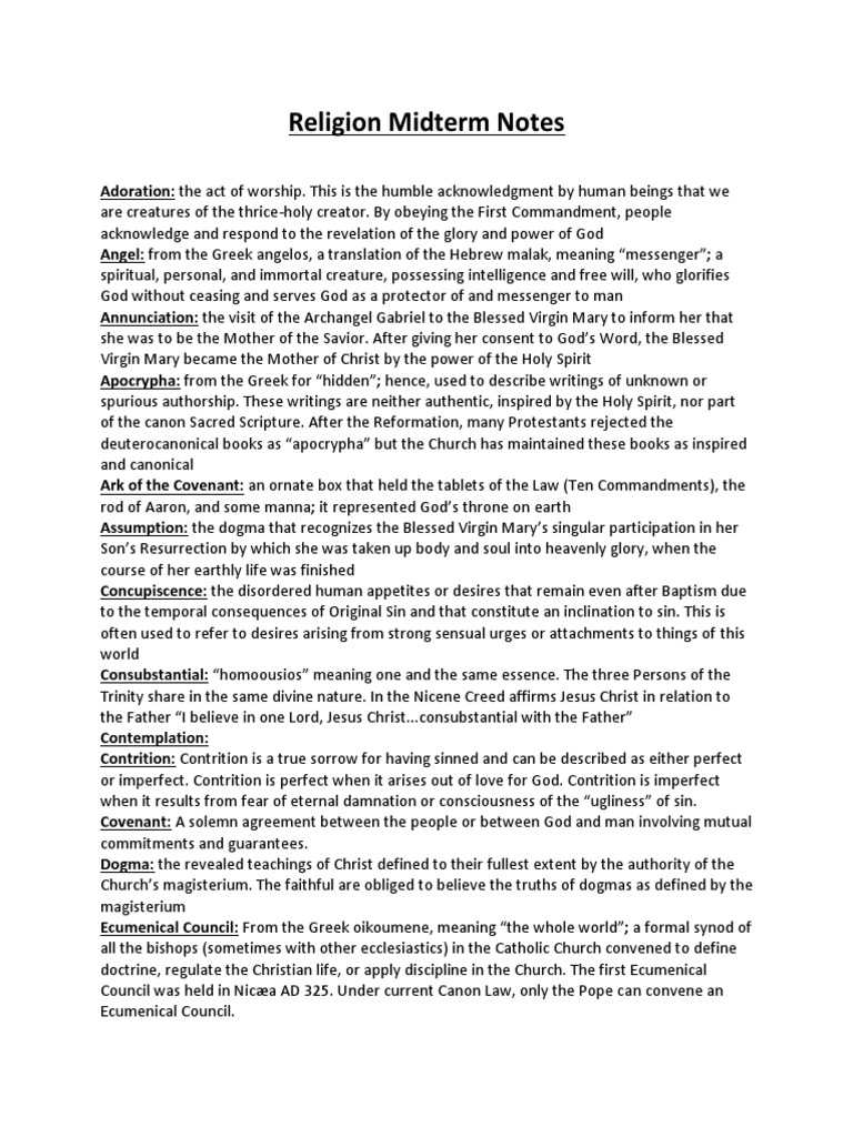 Religion Midterm Notes | PDF | Social Science | Religion & Spirituality