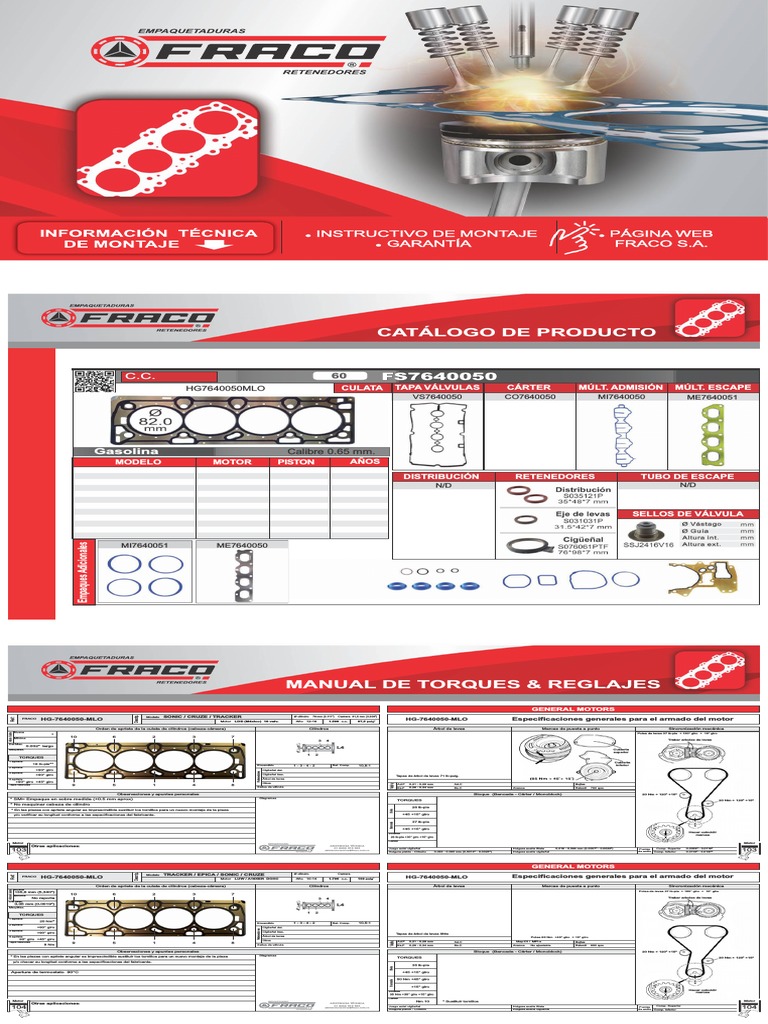 Torques Motor 1.8 Cruze 2012 PDF | PDF