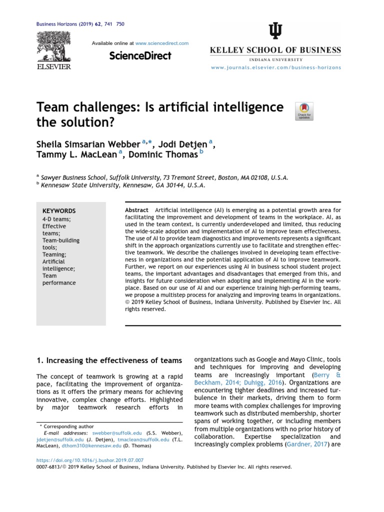04) Team Challenges and AI | PDF | Business