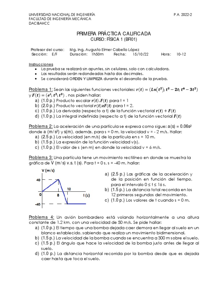 Primera Práctica Calificada | PDF