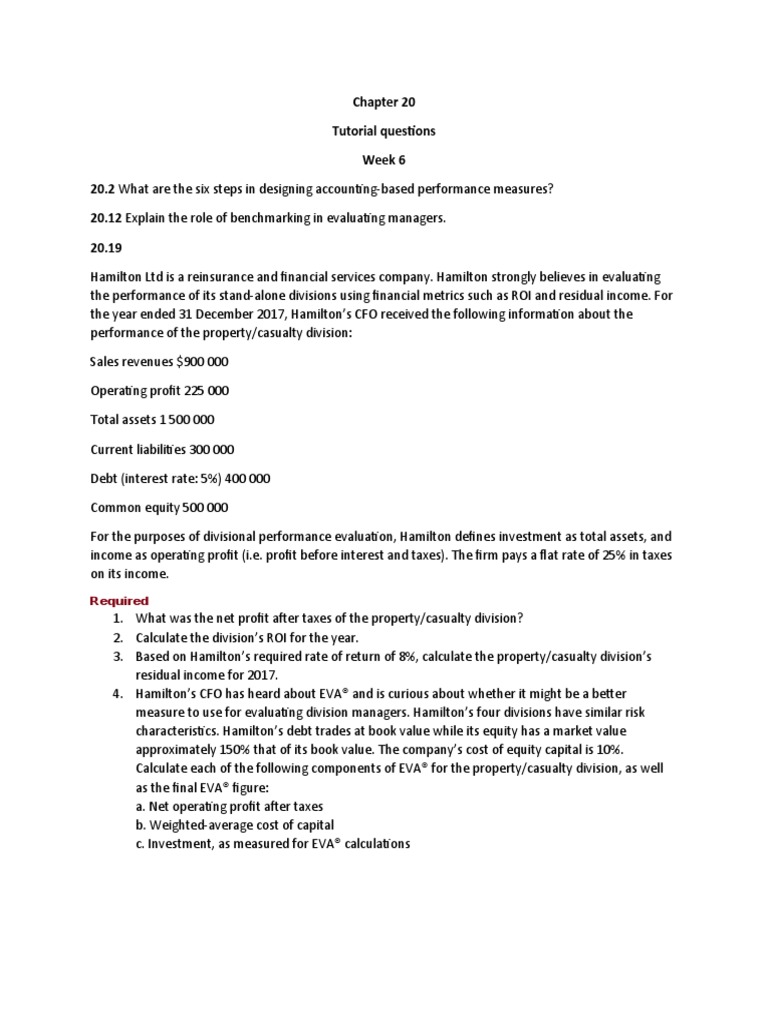 Tutorial questions-MOODLE | PDF | Return On Investment | Equity (Finance)