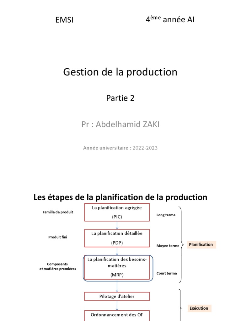 Planification de la production 2023 | PDF