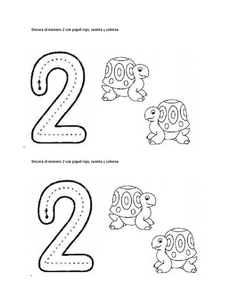 Decora El Número 2 Con Papel Rojo | PDF