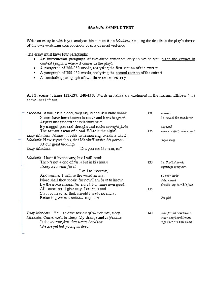 Act 3, Scene 4, Lines 121-137 140-143. Words in Italics Are Explained ...
