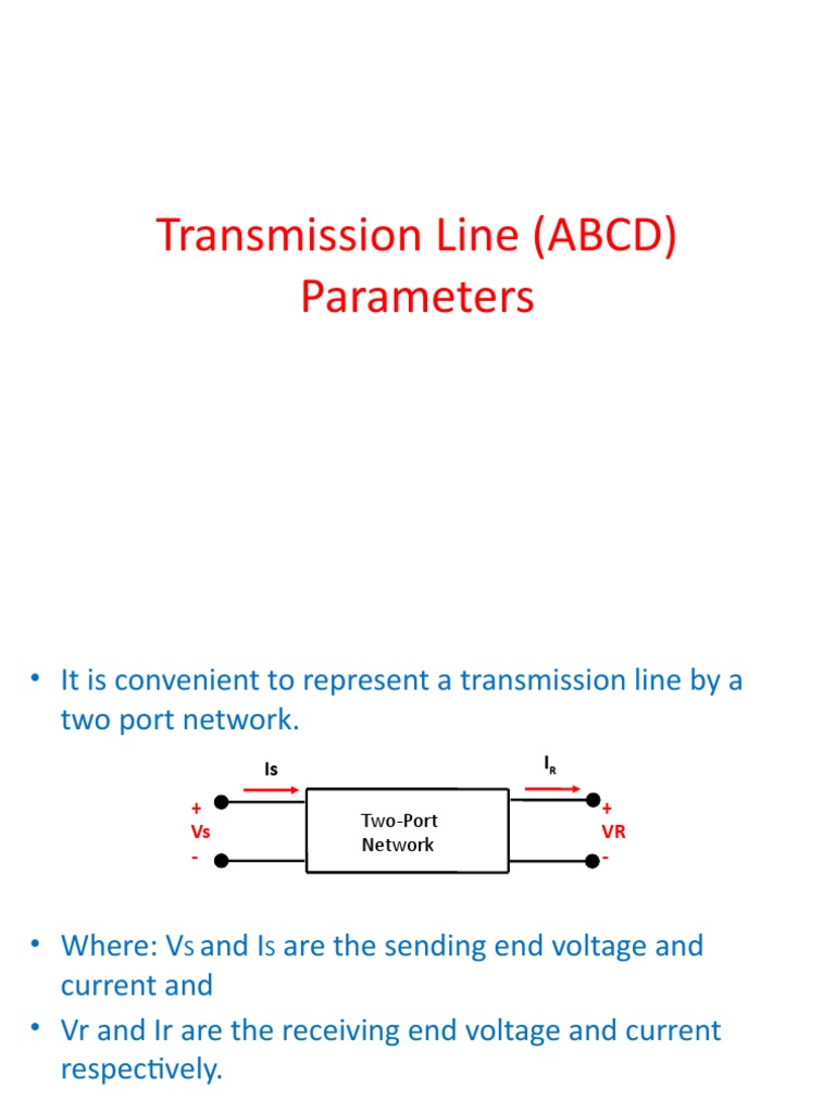 Transmission Line (ABCD) Parameters | PDF | Computer Engineering | Metrology