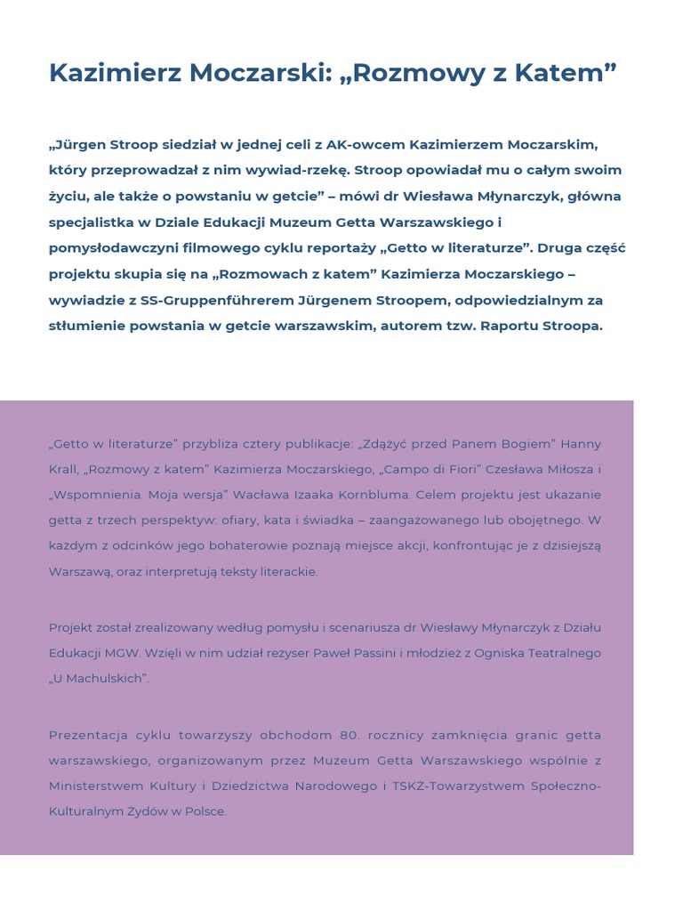 Kazimierz Moczarski: Rozmowy Z Katem" | PDF