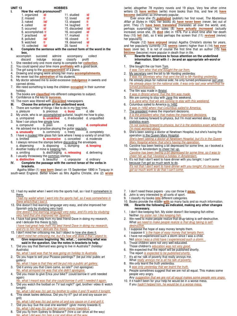 Unit 13 Key Pdf 