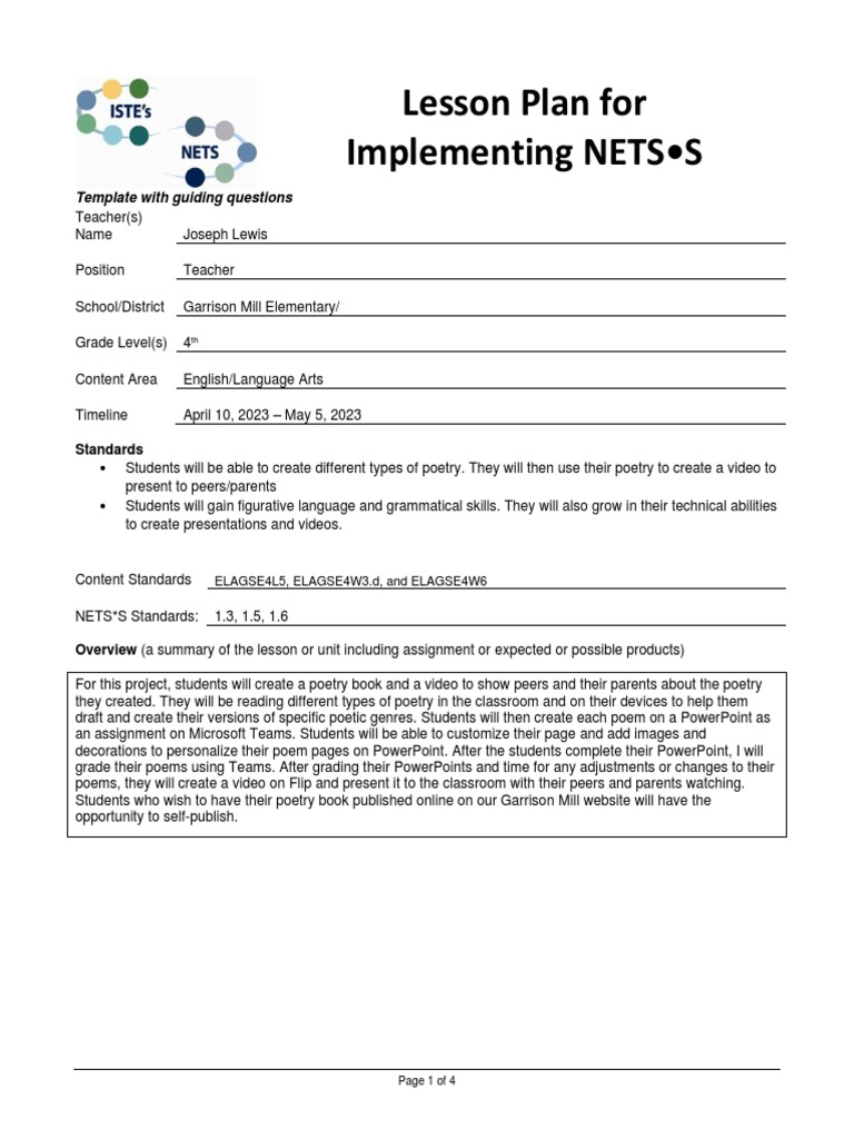 Poetry Presentation - Iste-2022 | PDF | Poetry | Rubric (Academic)