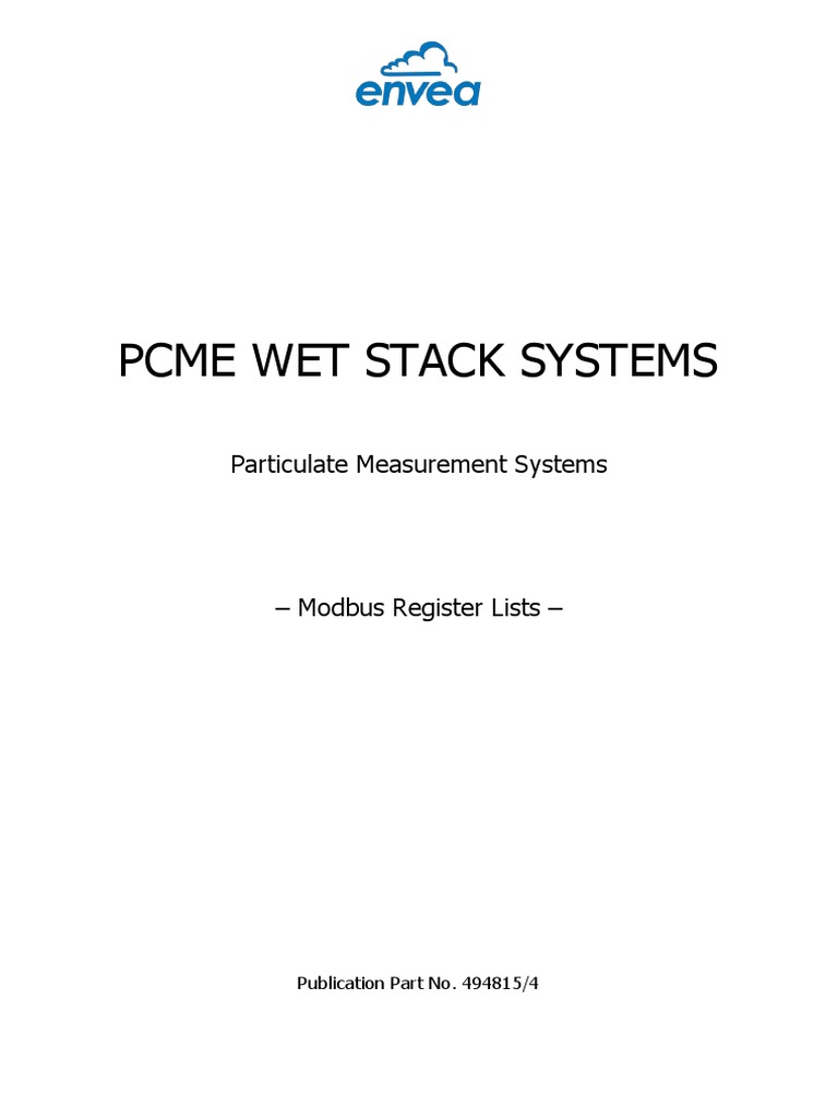 Modbus Register Lists - PCME Wet Stack Systems | PDF | Transmission Control Protocol ...