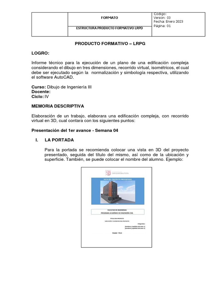 Producto Formativo LRPD - DIBUJO III Parte1 | PDF | Informática