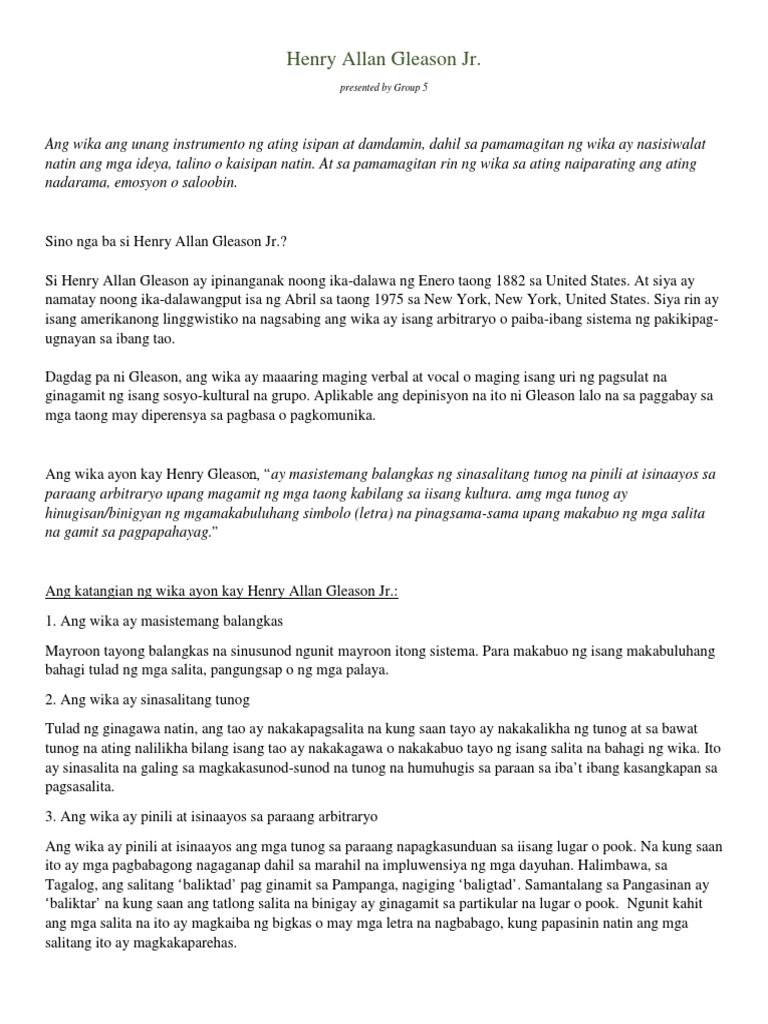 Henry Allan Gleason JR., Group 5 | PDF
