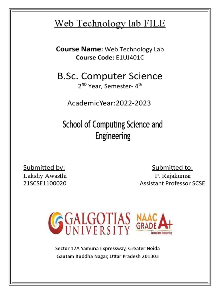 Web Technology File | PDF