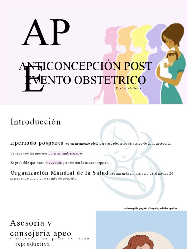 AP E O: Anticoncepción Post Evento Obstetrico | PDF | Control de la natalidad | Familia