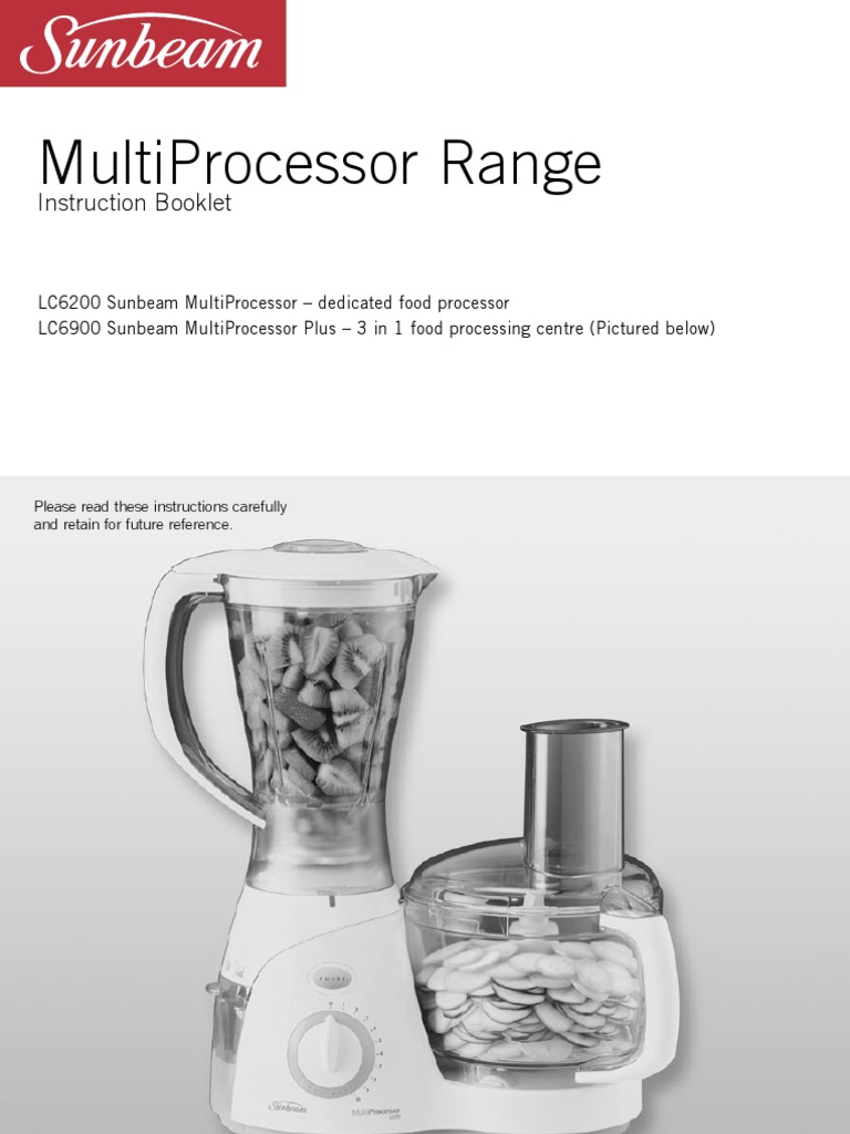 Sunbeam Multiprocessor Manual | PDF | Cakes | Butter