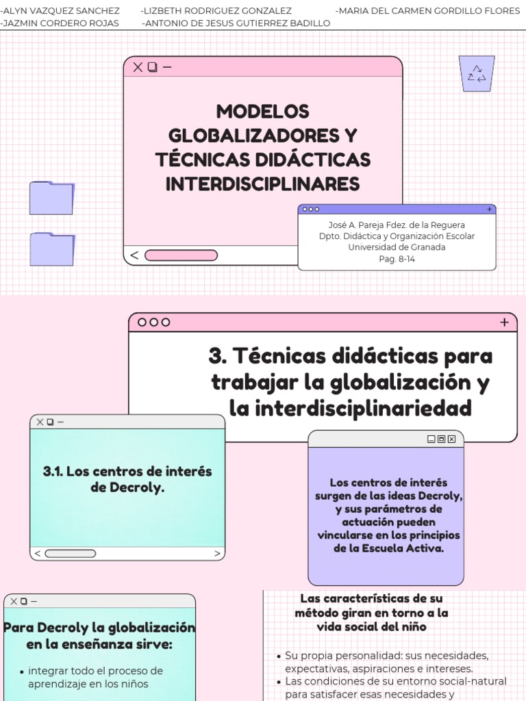 Modelos Globalizadores Tecnicas Interdiciplinares | PDF | Aprendizaje | Evaluación