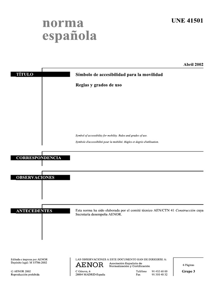 UNE 41501 Simbolo Accesibilidad | PDF