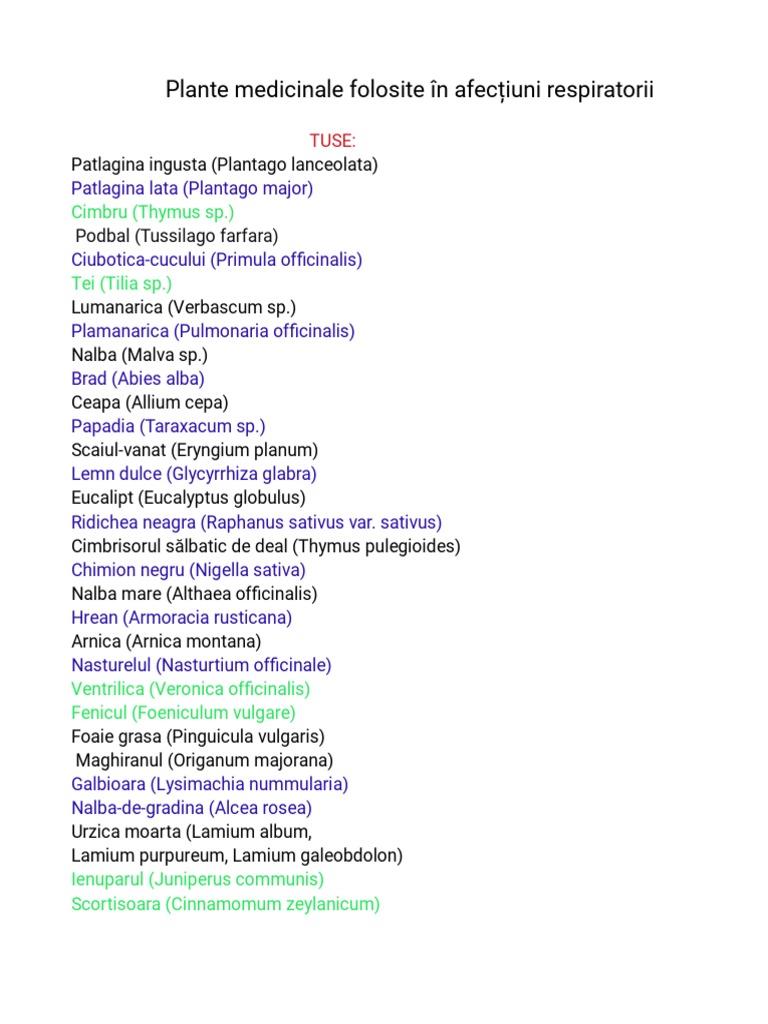 Plante Medicinale | PDF | Plants | Medicinal Herbs And Fungi