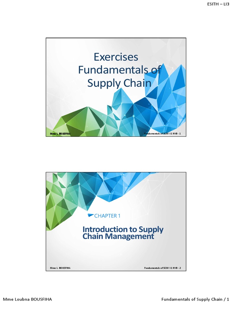 Exercices Fundamentals of SC V1 Hyb | PDF | Supply Chain Management ...