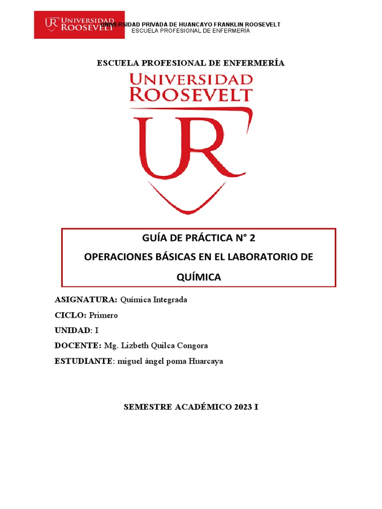 PRACTICA 2 - Operaciones Básicas en El Laboratorio de Quimica | PDF