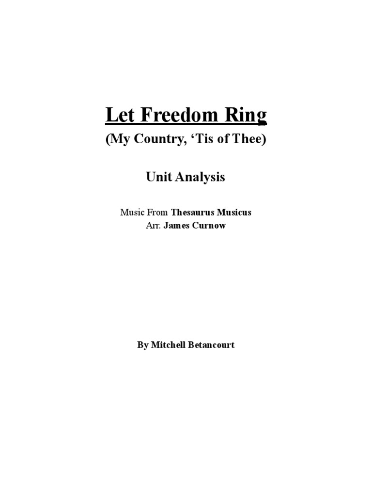 Unit Study - Let Freedom Ring | PDF | Performing Arts | Musicology