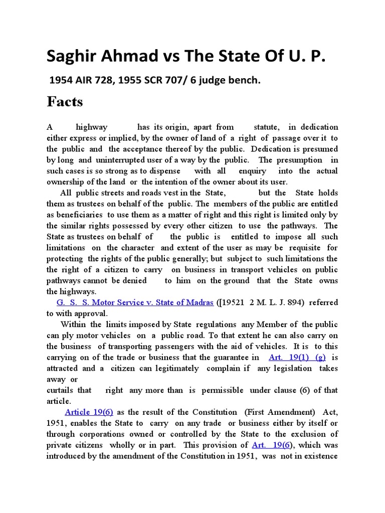 Saghir Ahmad Vs The State of U | PDF