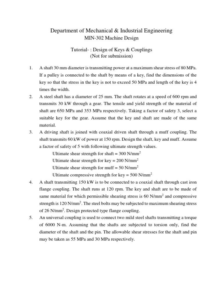 Tutorial Keys & Couplings | PDF