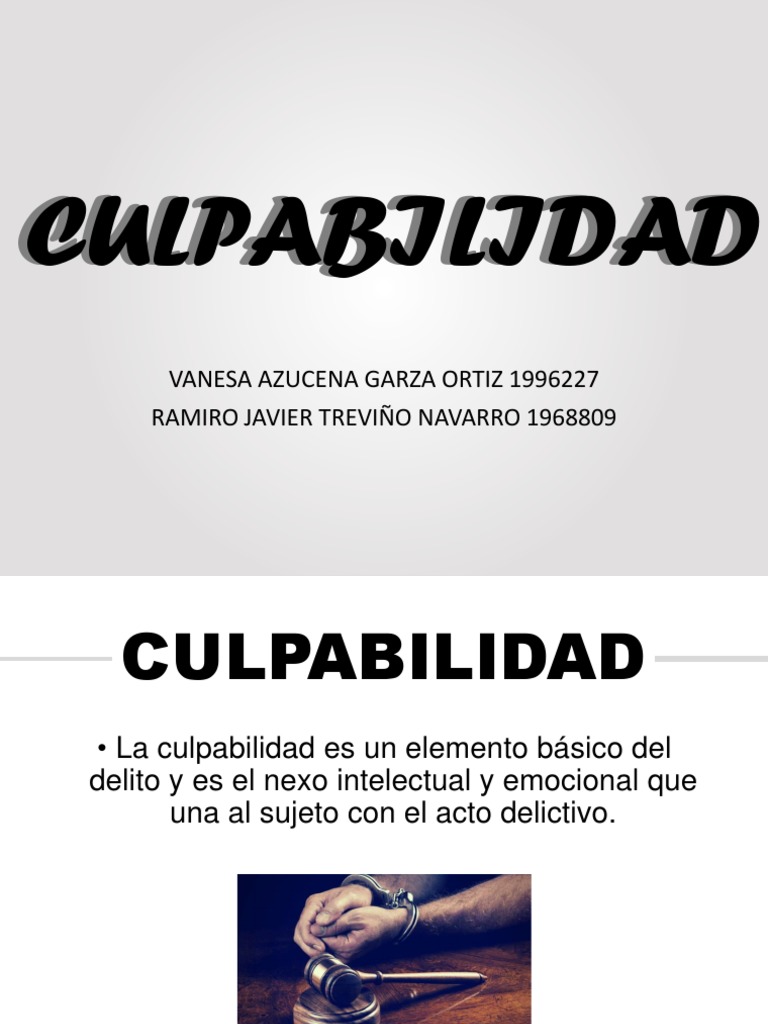 Culpabilidad Derecho Penal | PDF | Ciencias sociales