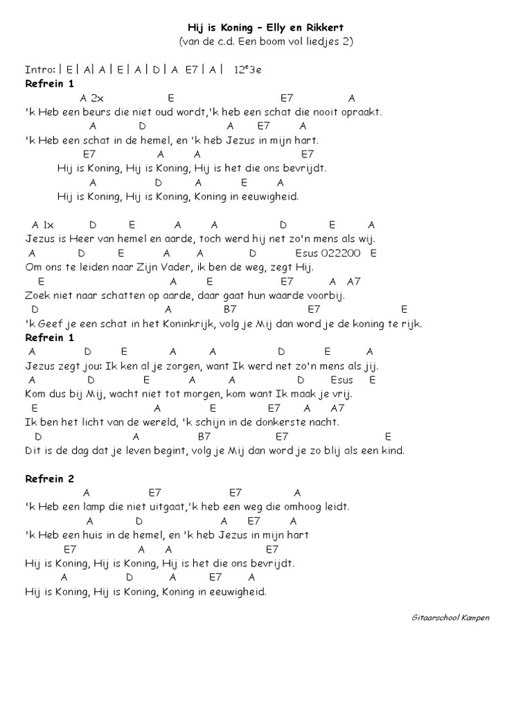 Hij Is Koning - Elly en Rikkert | PDF
