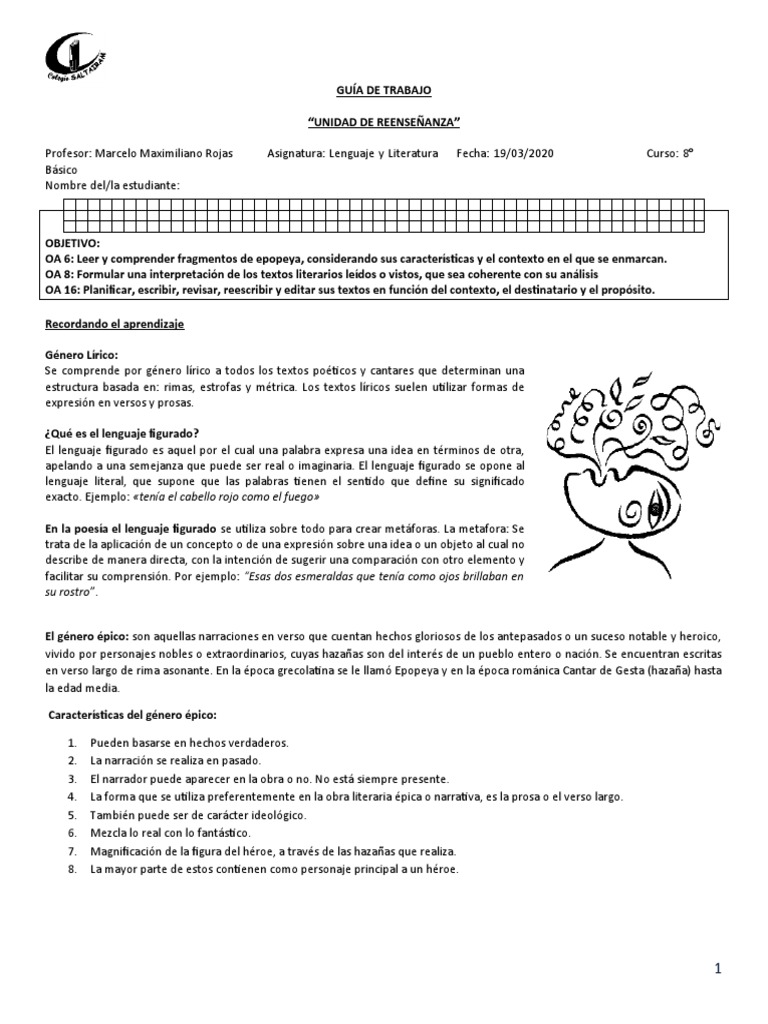 Guía 8° Leng 20 03 | PDF | Metáfora