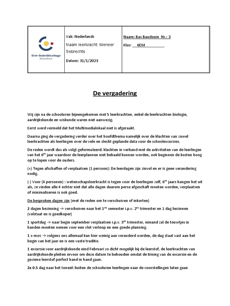 Nederlands Verslag Van de Vergadering | PDF