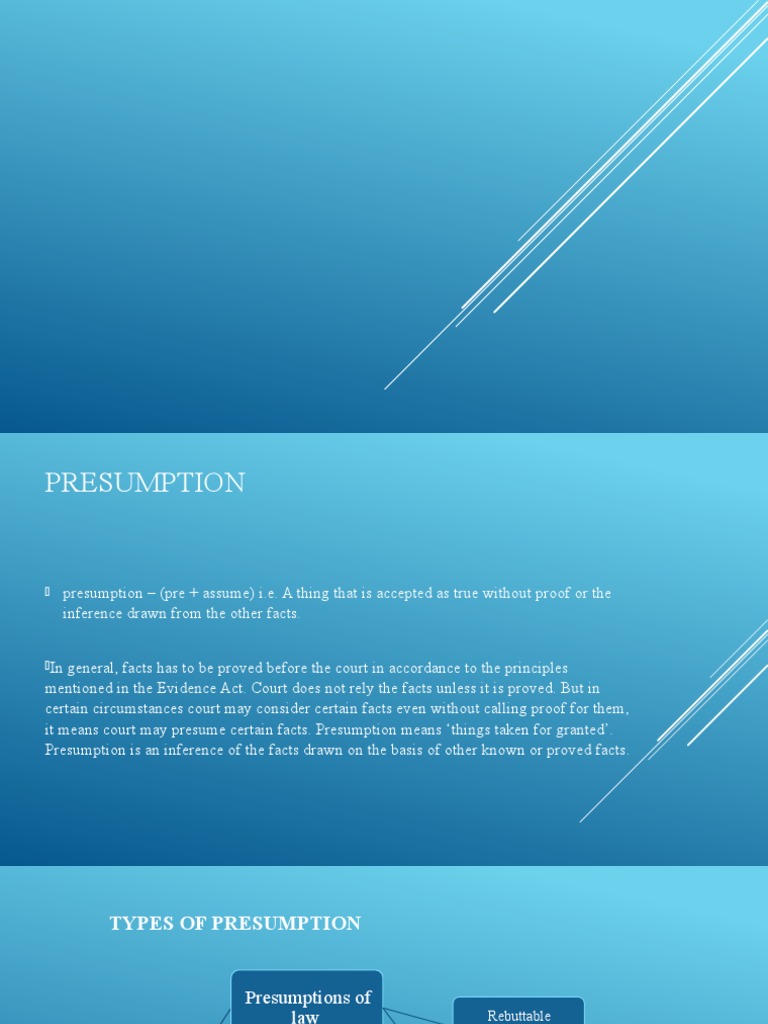 Presentation Legal Presumption Only | PDF | Law