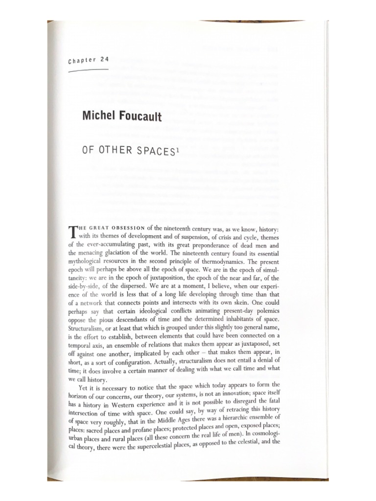 Chapter 24 - Michel Foucault: OF OTHER SPACES | PDF