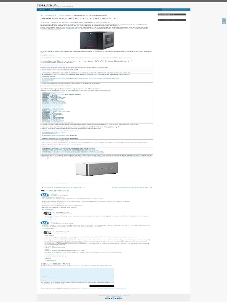 Monitorizar SAI APC Con Raspberry Pi - Fon Simó | PDF | Raspberry Pi ...