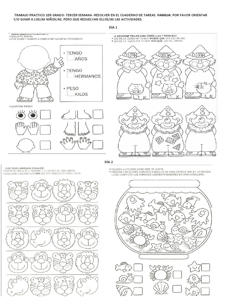 Actividades para 1er Grado: Semana 3 | PDF