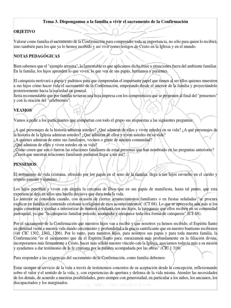Tema 3 RETIRO DE CONFIRMACIÓN PARA PADRES Y PADRINOS | PDF ...