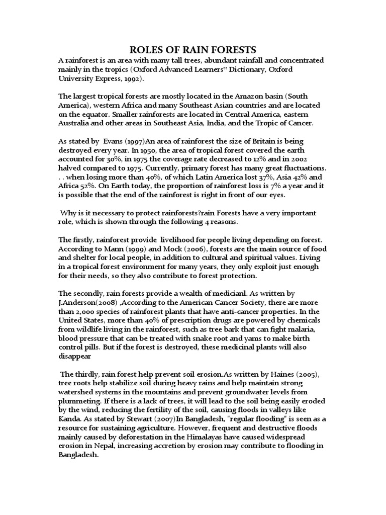 Importance of Rainforest Conservation | PDF