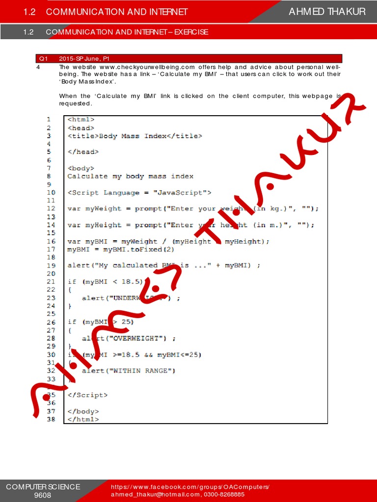 1.2 Communication and Internet Technologies - Exercise | PDF | World ...