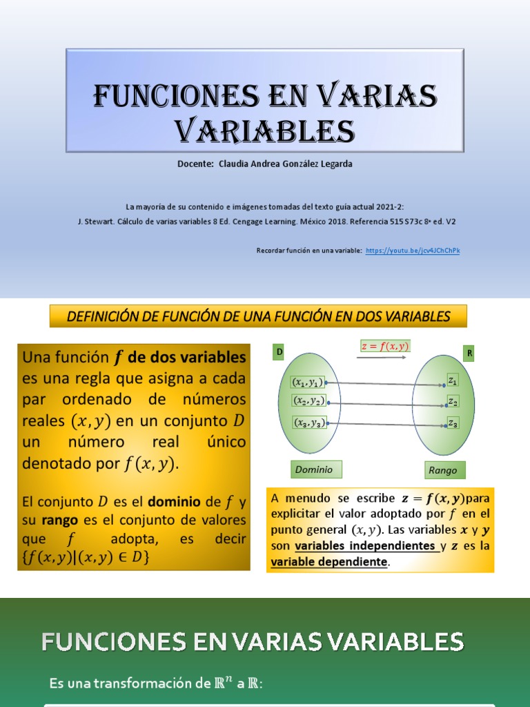 Funciones en Varias Variables | PDF | Métodos y materiales de enseñanza