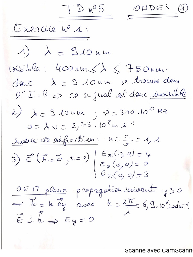 Correction Exercice Onde Electromagnétique | PDF