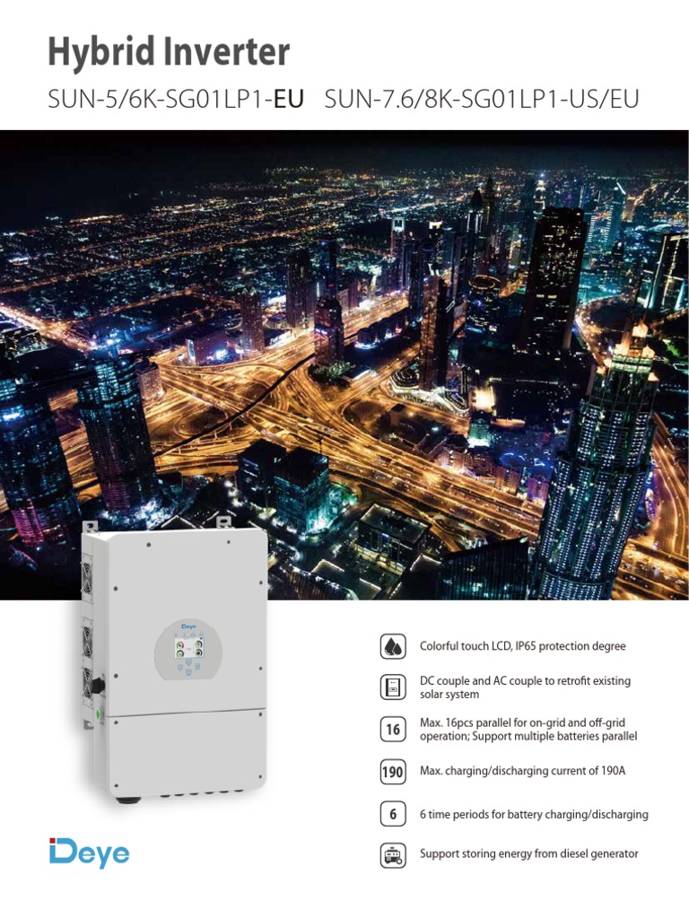 Deye_SUN-5K-SG01LP1-EU_datasheet | PDF | Energy Technology ...