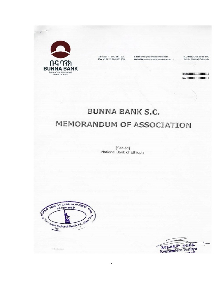 Memorandum of Association | PDF