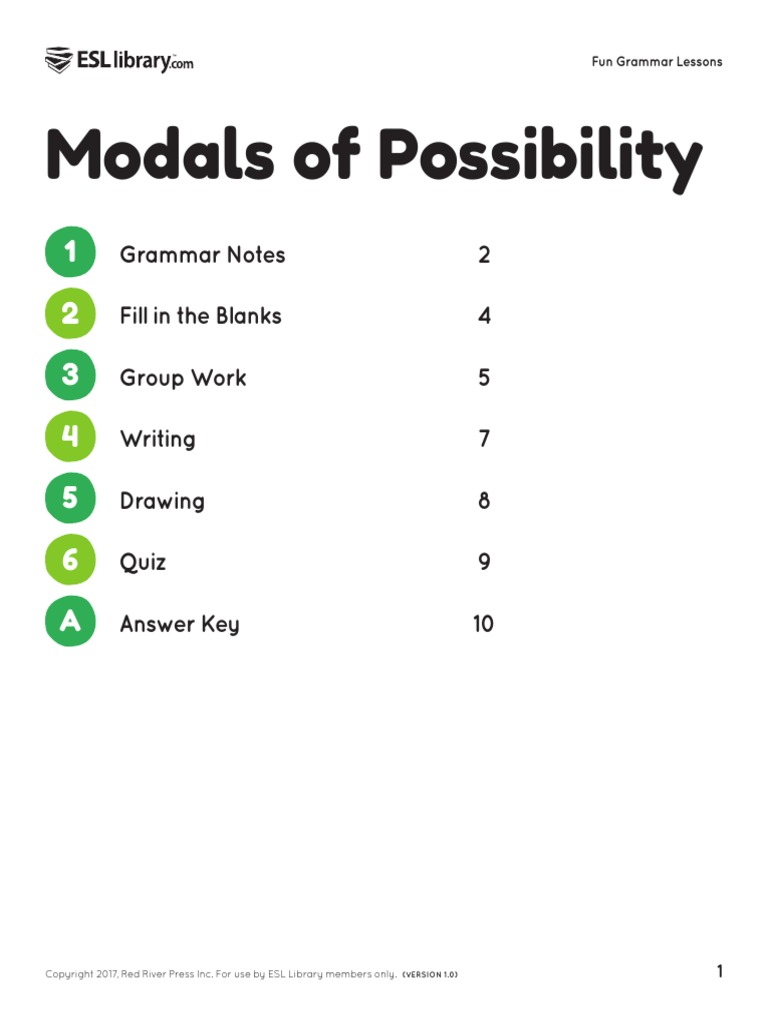 116 Modals-of-Possibility US | PDF | Verb | Grammar