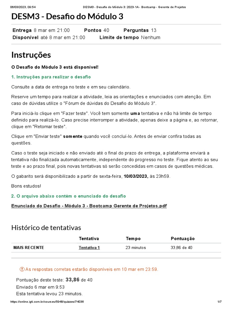 DESM3 - Desafio Do Módulo 3 - 2023-1A - Bootcamp - Gerente de Projetos ...