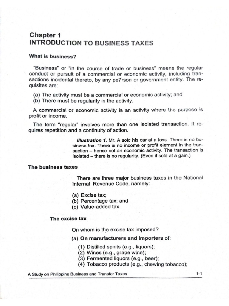 Business Tax (Chapter 1) | PDF