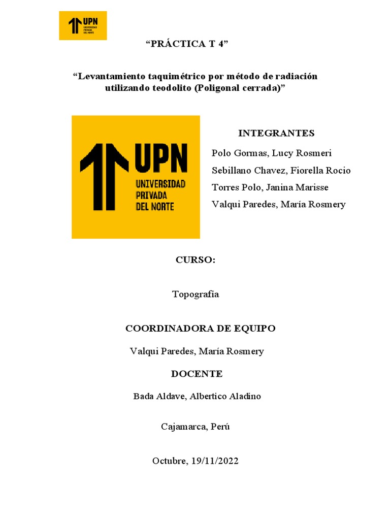 Levantamiento Taquimétrico con Teodolito | PDF | Sistema de ...