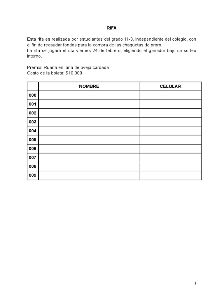 RIFA | PDF | Lana | Productos para el cabello de animales