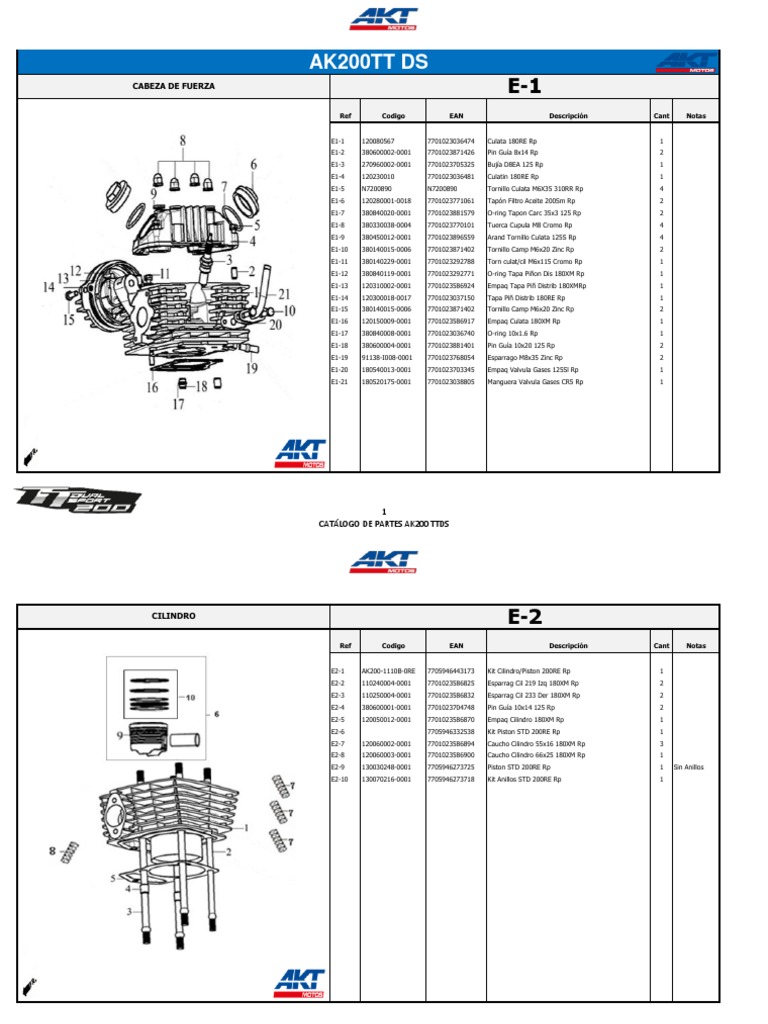 Ak 200DS 2021 Catalogo de Partes | PDF