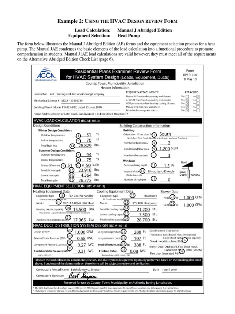 Example 2: U Hvac D F: Load Calculation: Manual J Abridged Edition ...